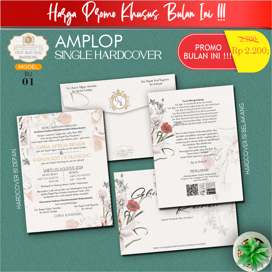Jual Undangan Pernikahan Hard Cover+ Amplop Mewah Wedding invitation ...