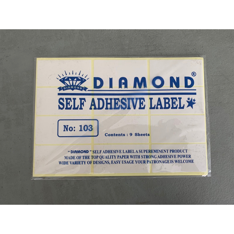 Jual kertas sticker label nama undangan no. 103 merk diamond /pack ...