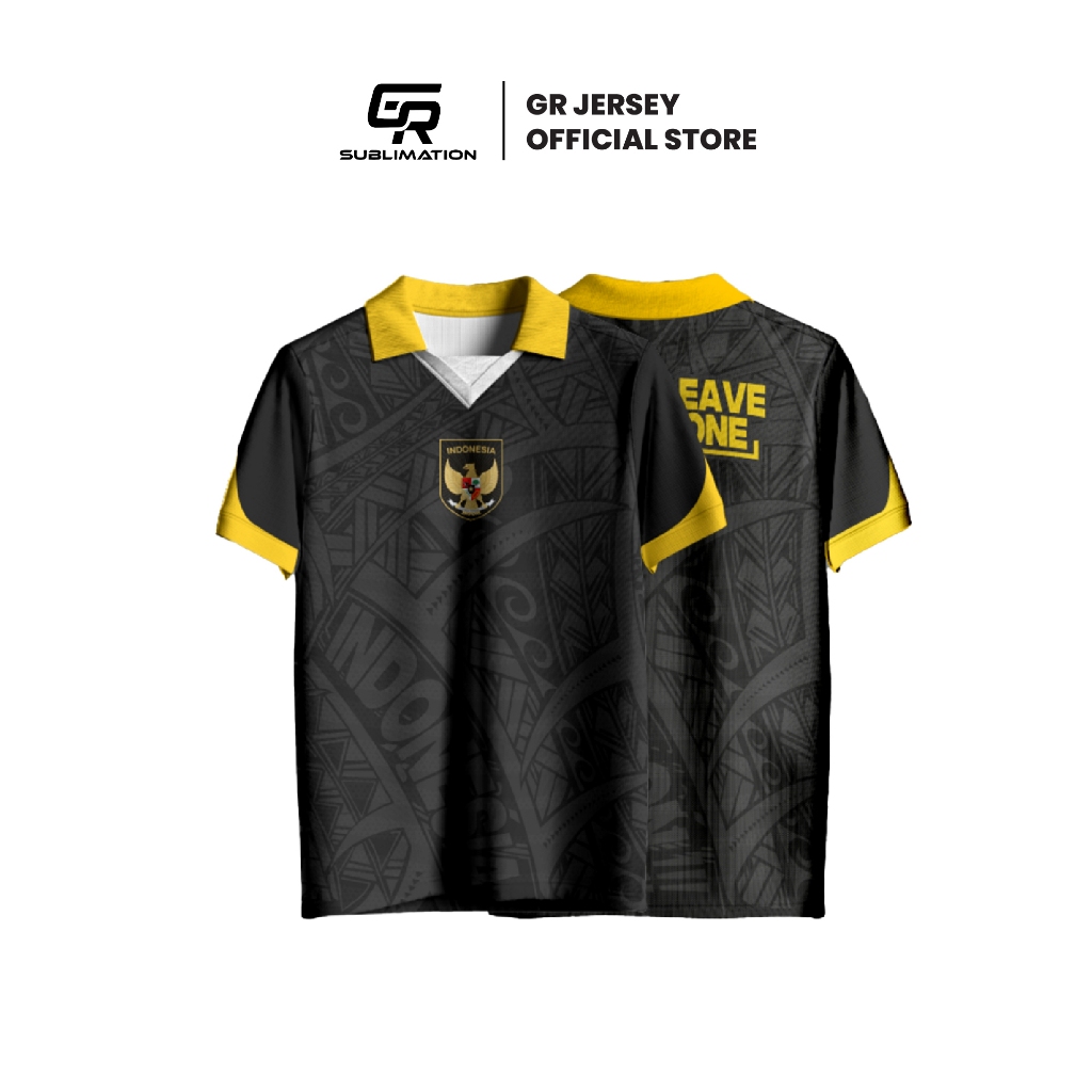 Jual Jersey Indonesia Hitam - Jersey Kerah Retro - Jersey Casual ...