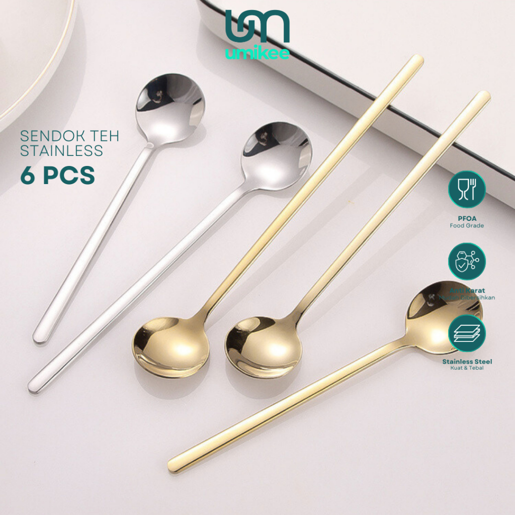 Jual UMIKEE Dessert Spoon Elegan Sendok Teh Kopi Kue Kecil 2 Warna ...