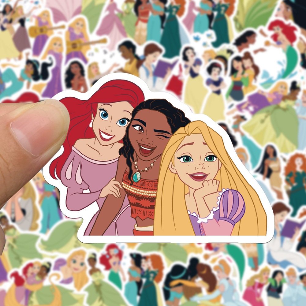Jual STICKER VINIL ISI 50 PCS PRINCESS PUTRI DISNEY BEAUTY ANTI AIR ...