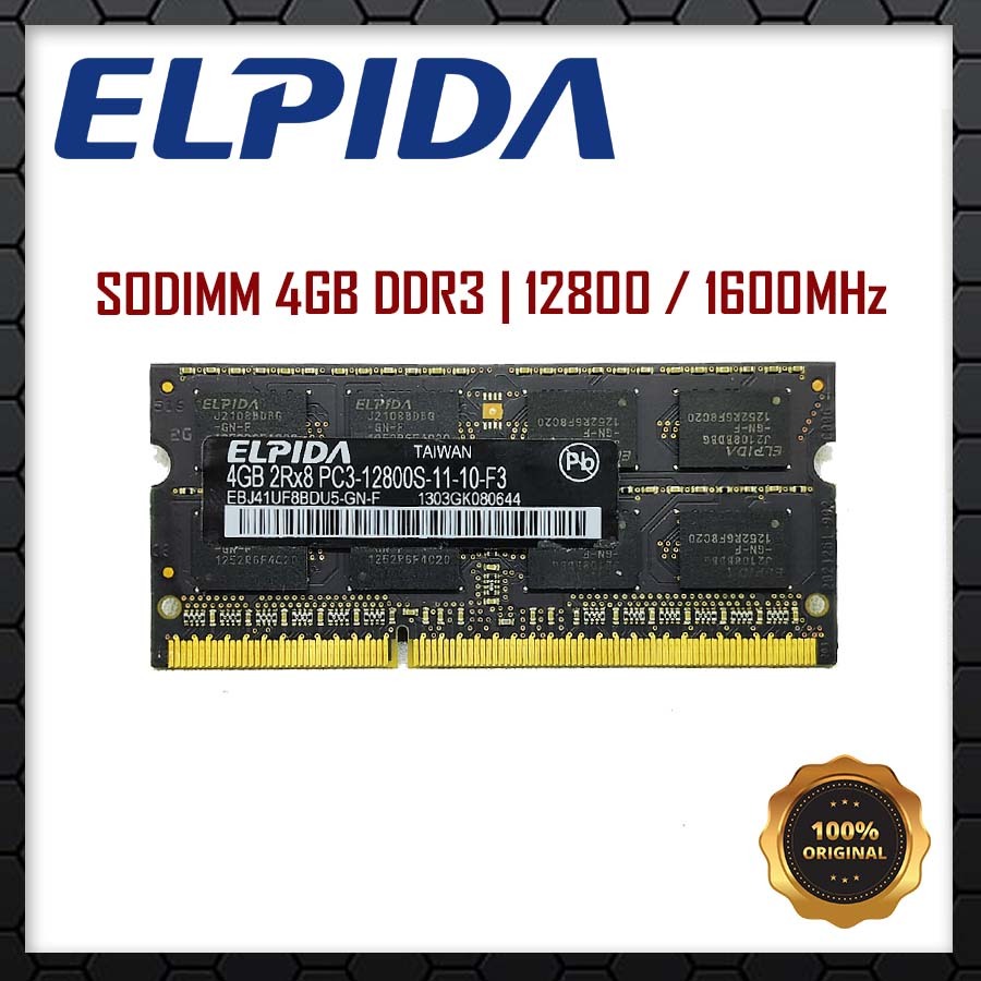 Jual Elpida RAM SODIMM 4GB DDR3 12800S 1600MHz 1 Keping Ram Laptop 4GB ...