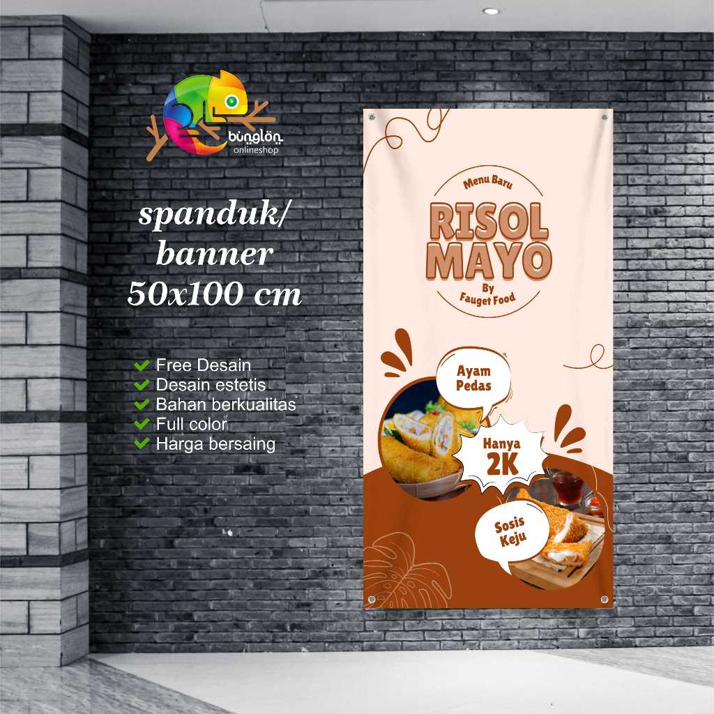 Jual Cetak Spanduk Banner Risol Mayo | Shopee Indonesia