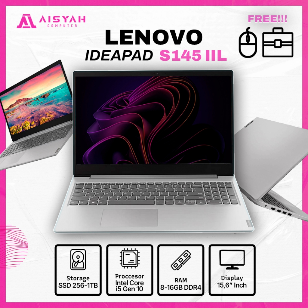 Jual Lenovo Ideapad S145 IIL // Core i5 Gen 10 // Ram 8GB SSD 256GB // Second Original ...