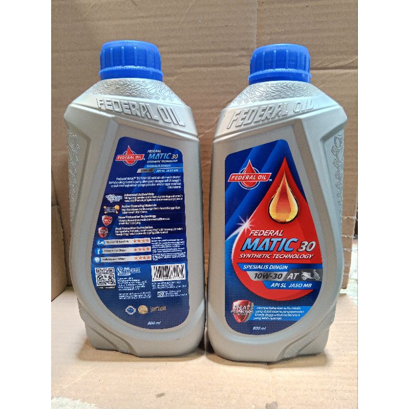 Jual oli mesin motor federal MATIC(silver)0,8L-10w-30/botol | Shopee Indonesia