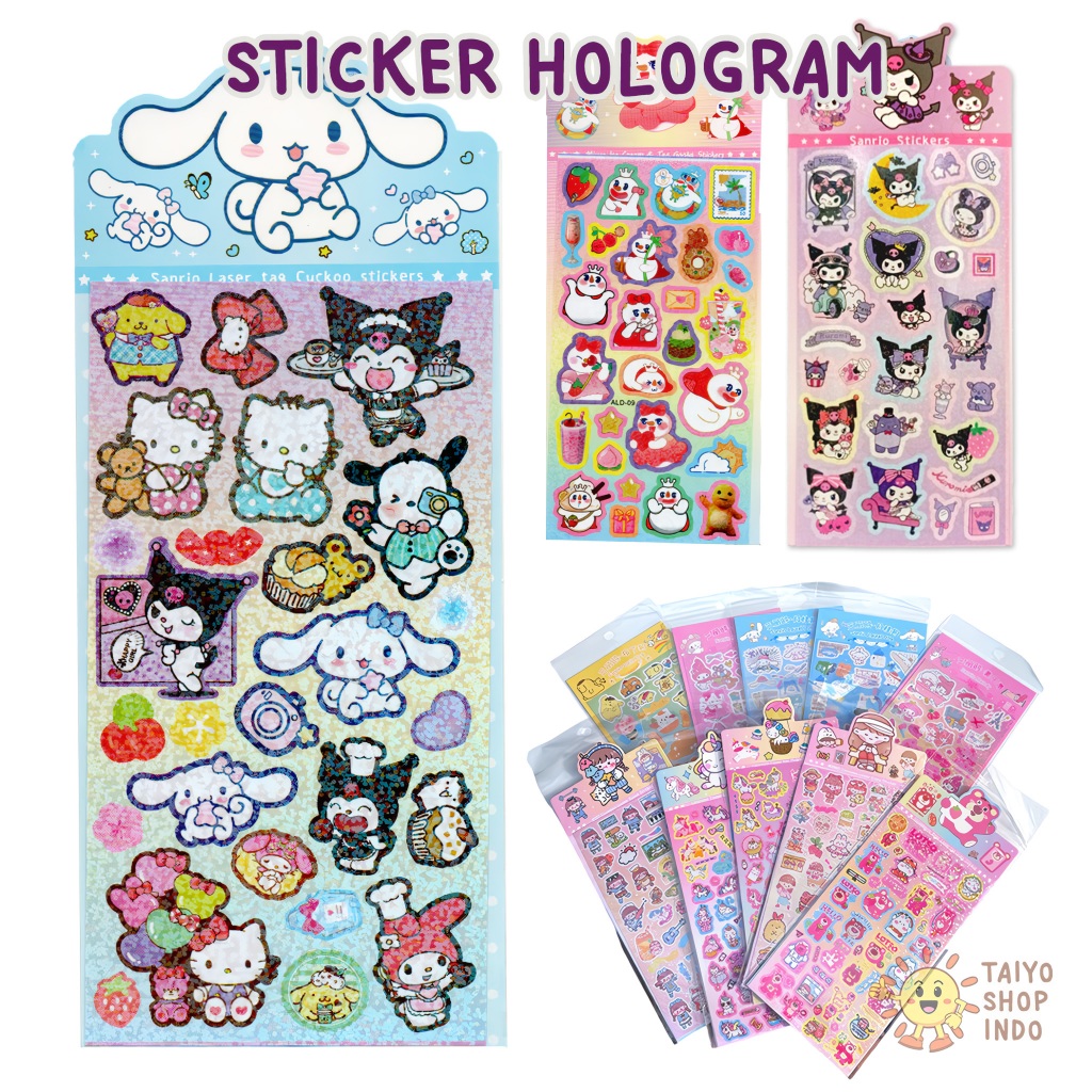 Jual TAIYO Sticker Hologram Karakter Glitter Stiker Panjang Tempel ...