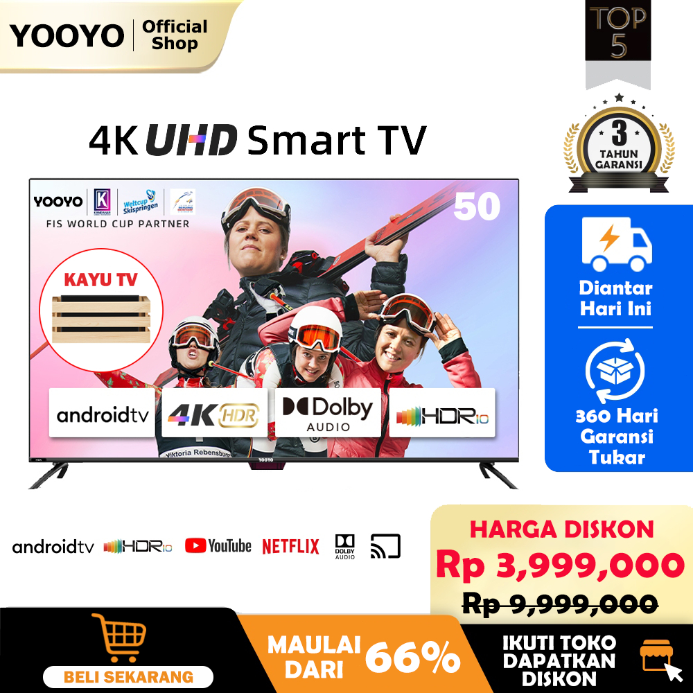 Jual YOOYO Smart TV 50 Inch -TV Android 12.0 OS - FHD 4K/HDR 10/MEMC - Dolby AUDIO/DBX-TV ...