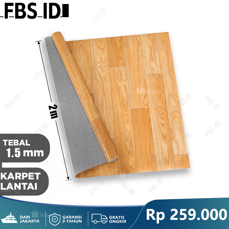 Jual Karpet Lantai Vinyl Gulungan Penebalan Motif Kayu Lebar 2 Mtr ...