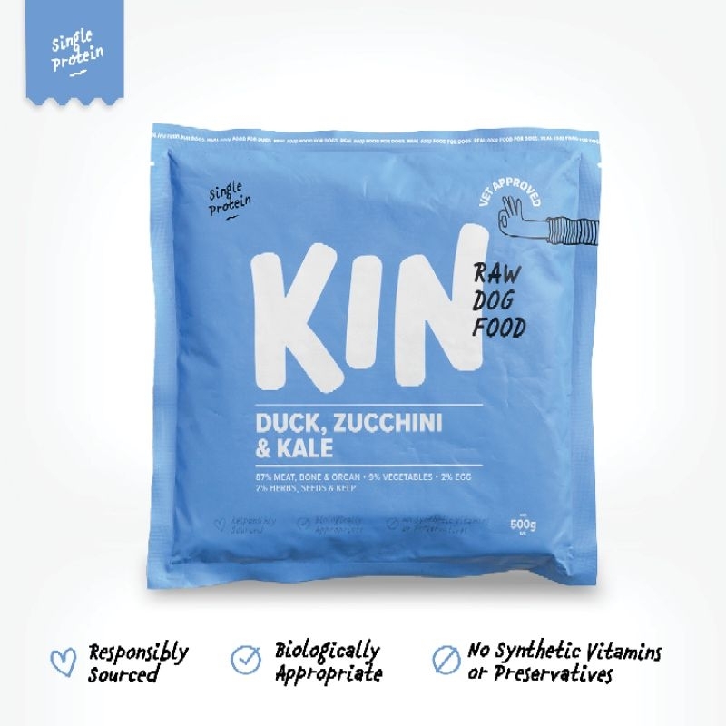 Jual Kin Dog Food - Duck Zucchini & Kale 500g | Shopee Indonesia