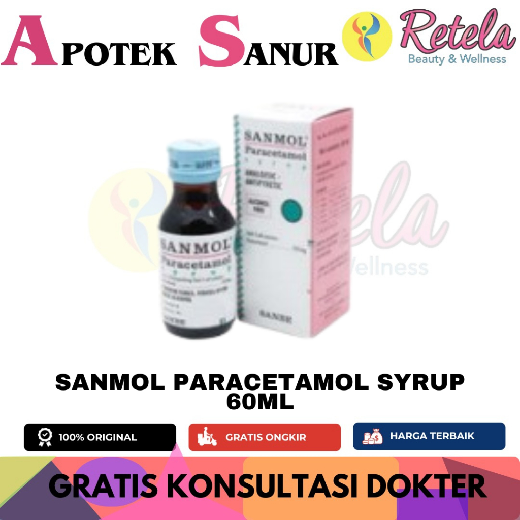 Jual SANMOL PARACETAMOL SYRUP 60ML | Shopee Indonesia