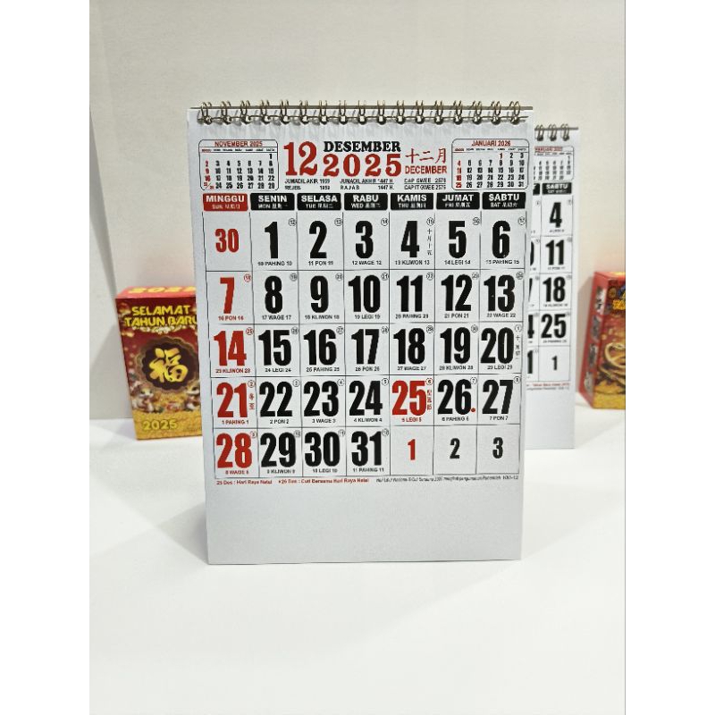 Jual KALENDER MEJA ANGKA HITAM POTRAIT 2025 | Shopee Indonesia