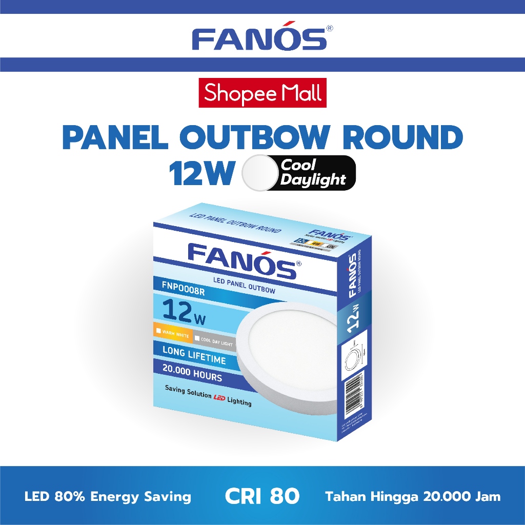 Jual Fanos Panel Lampu LED Outbow Round 12WATT | Shopee Indonesia