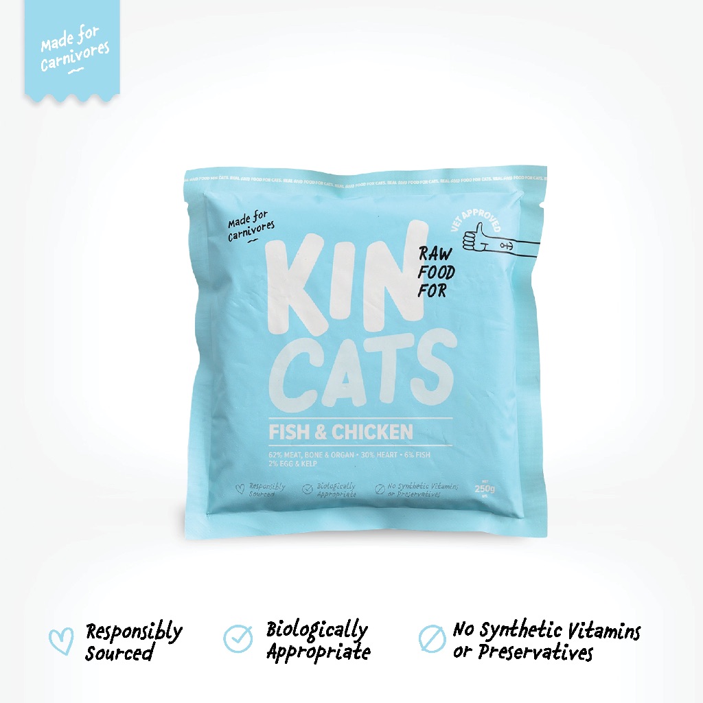 Jual KIN DOG FOOD Fish & Chicken Cat Food 250g | Shopee Indonesia