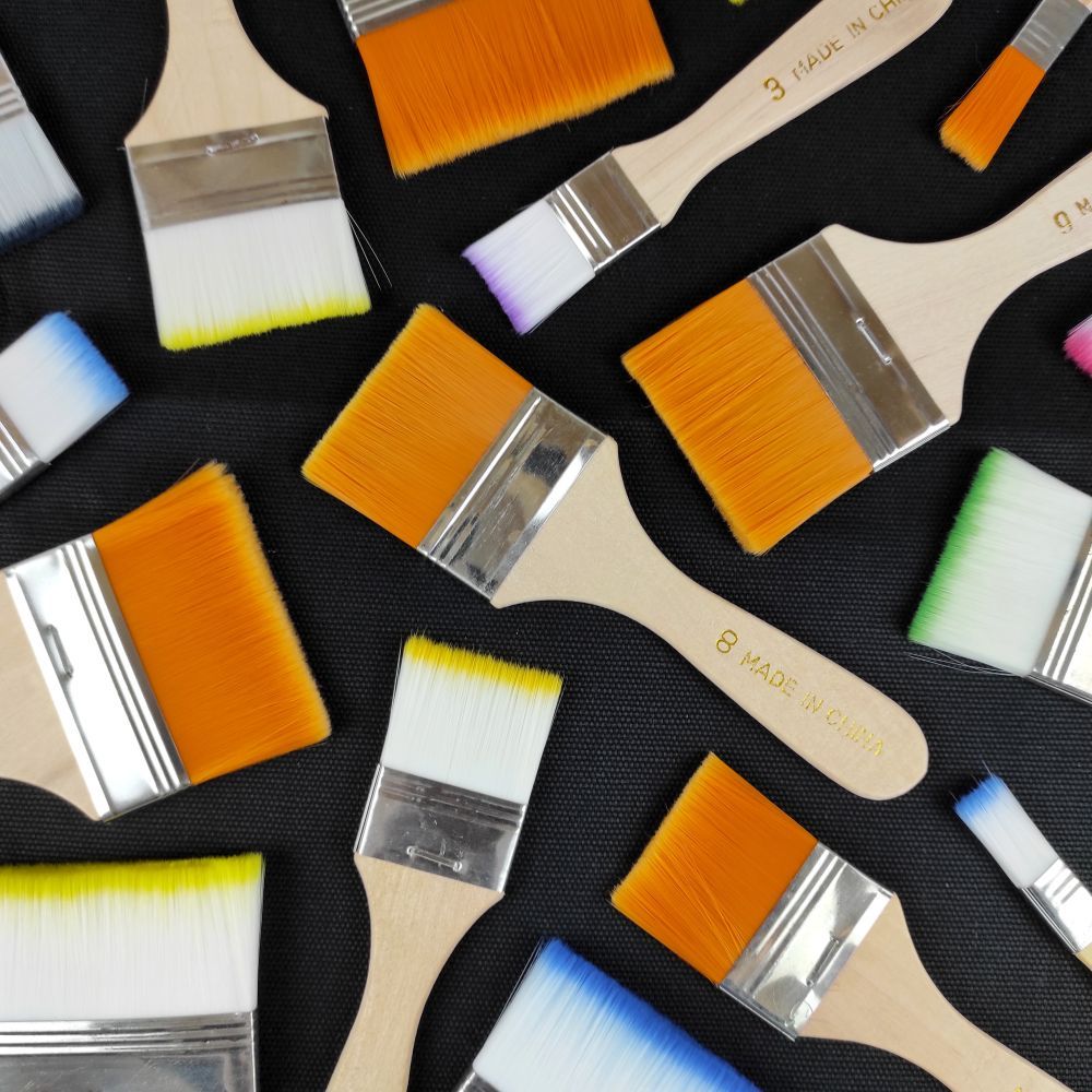 Jual BALI Flat Brush for Acrylic - Oil Paint / Kuas Cat Lukis Gagang ...