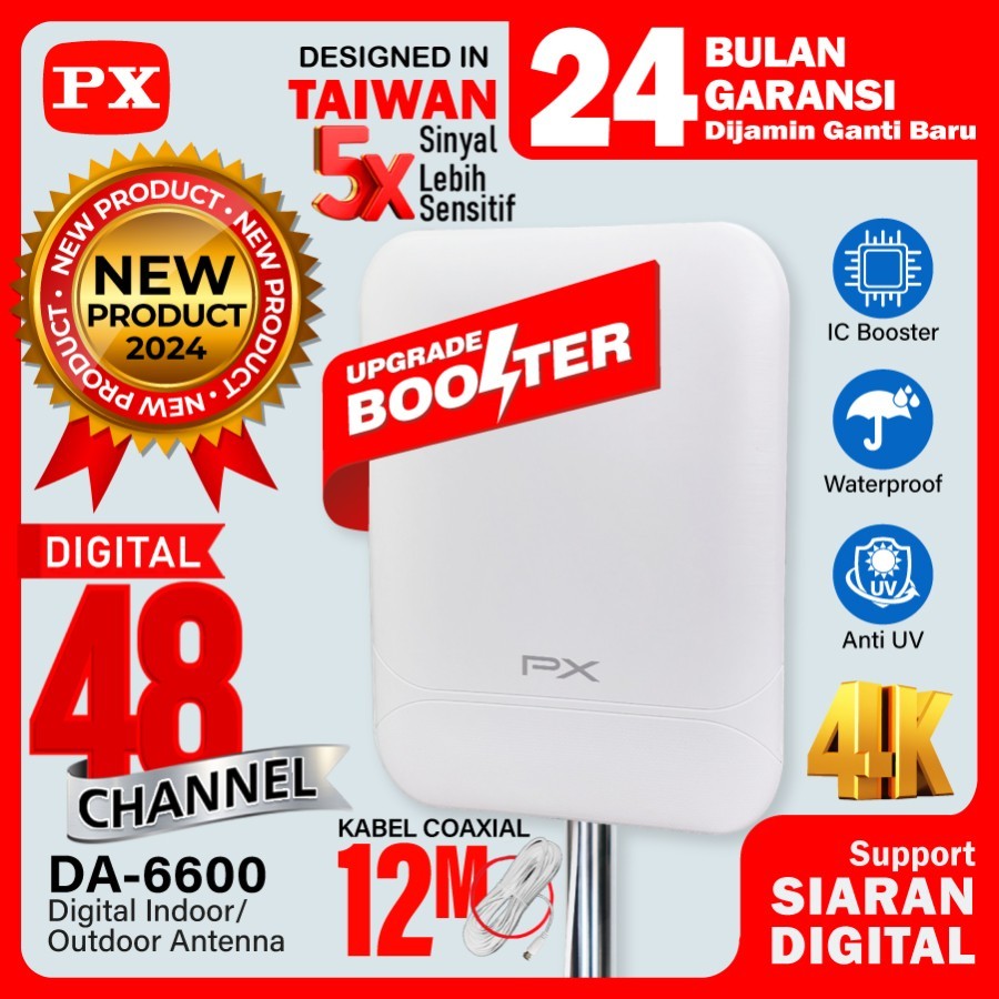 Jual Antena tv digital indoor outdoor antena booster dvbt2 4k px da ...