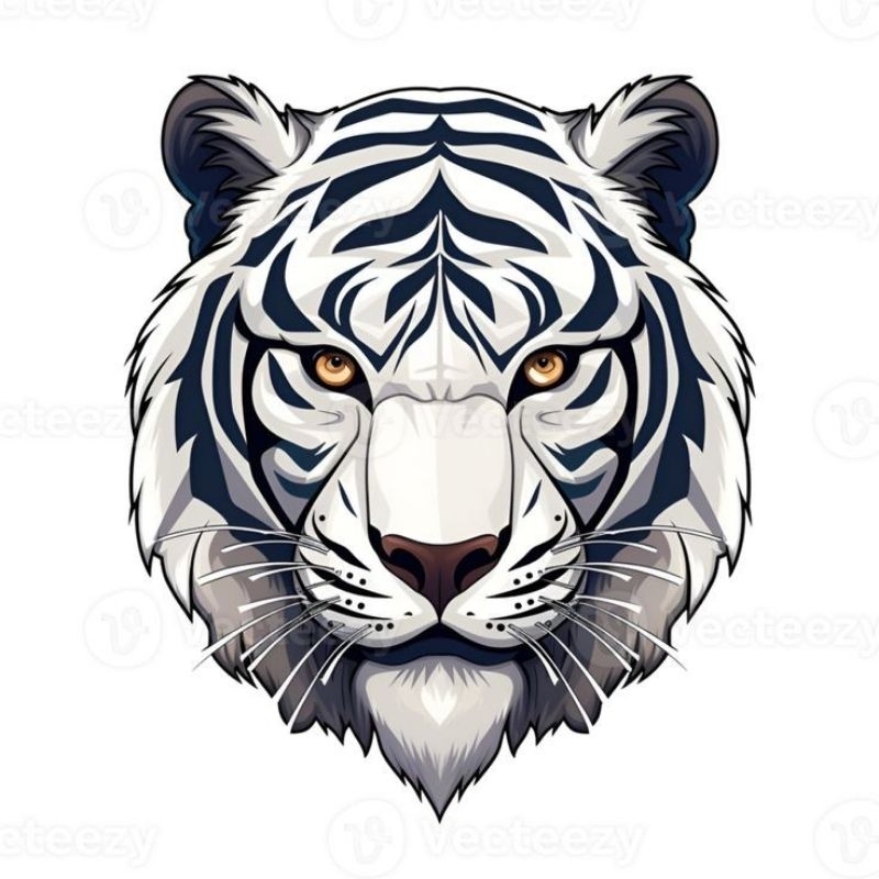 Jual stiker gambar kepala macan putih size 15x15 cm print cut | Shopee ...