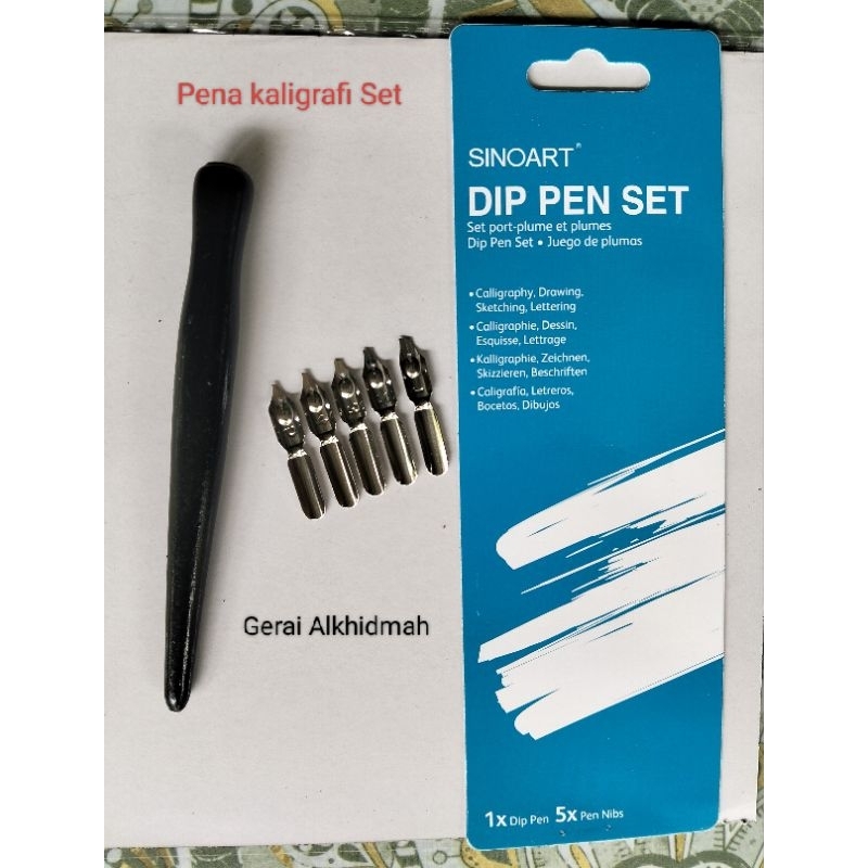 Jual Pen Kaligrafi Set, Dip Pen Set Sinoart 5 Mata kalam | Shopee Indonesia