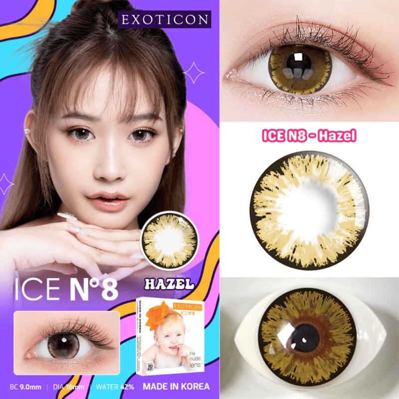 Jual [ COD] SOFTLENS X2 ICE N8 NO8 BROWN HAZEL 16mm NORMAL & MINUS (-0. ...
