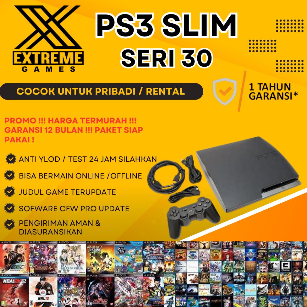 Jual SONY PLAYSTATION PS 3 PS3 SLIM seri 3000 (Firmware Terbaru) FULL ...