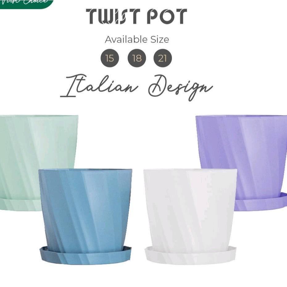 Jual POT Bunga Minimalis (Ada Tatakan) (GARANSI PECAH GANTI BARU ...