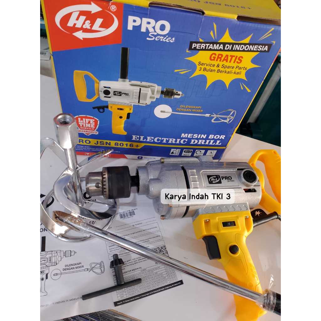 Jual Mesin Bor Kayu Mixer 16mm Electric Drill H&L HnL HL PRO JSN 8016 ...
