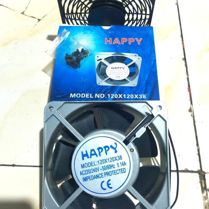 Jual KIPAS PANEL FAN AC 220 VOLT 12CM, HAPPY SILVER PENUTUP GRILL ...