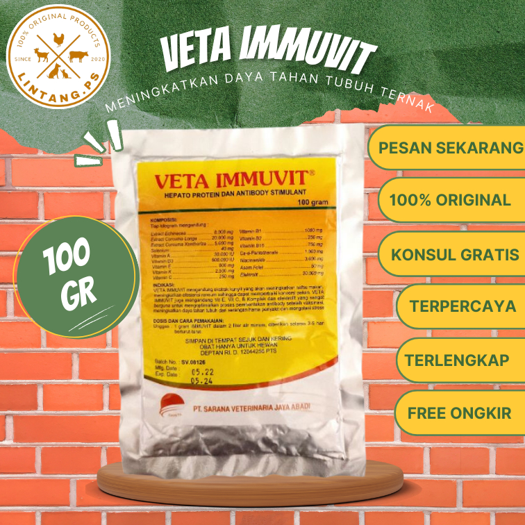 Jual Veta Immuvit 100 gr - Meningkatkan Daya Tahan tubuh - Hepato Protein dan Antibody Stimulant ...