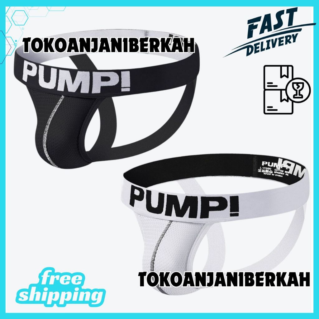 Jual CELANA DALAM PUMP JOCKSTRAP MESH HITAM PUTIH / JOCKSTRAP PUMP HITAM PUTIH | Shopee Indonesia