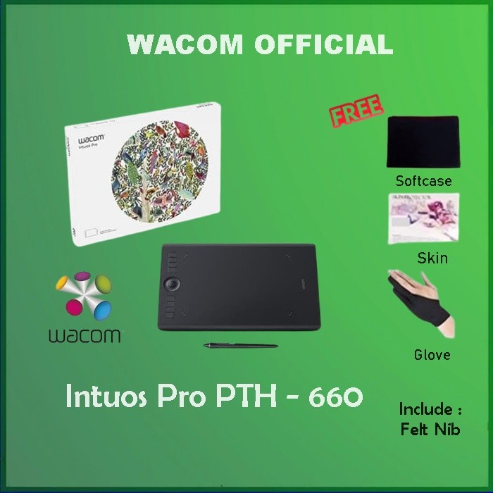 Jual Wacom Intuos Pen Tablet Pro Medium PTH-660/K0-CX PTH660 PTH 660 K0 ...