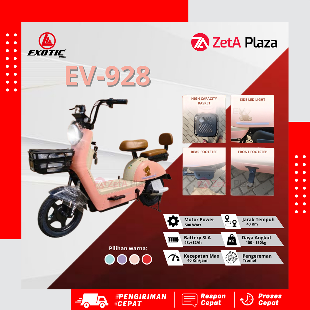 Jual Sepeda Listrik EXOTIC EV 928 Electric Bike 500 Watt Garansi Resmi ...