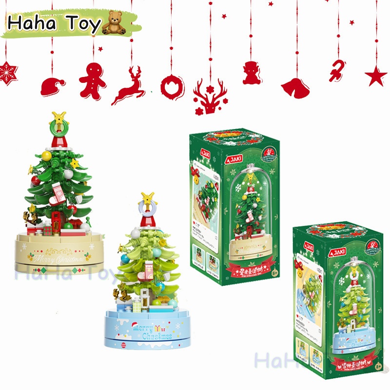 Jual HAHA TOY Kotak Musik Pohon Natal Blok Bangunan Dekorasi Natal ...