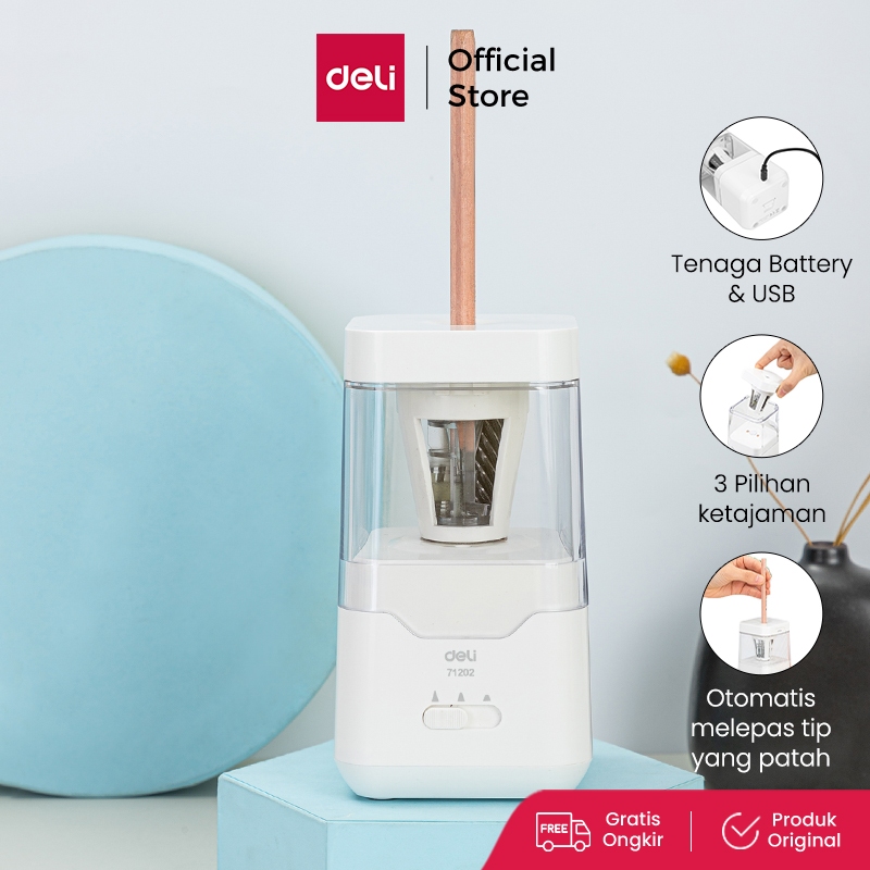 Jual Deli Electric Pencil Sharpener / Rautan Pensil Otomatis 3 Pilihan ...