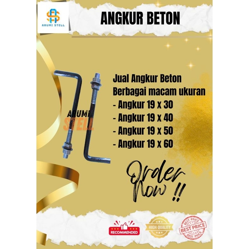 Jual Angkur Besi Beton Bubut Ukuran Diameter Besi 19 Panjang 30 Cm/40 ...