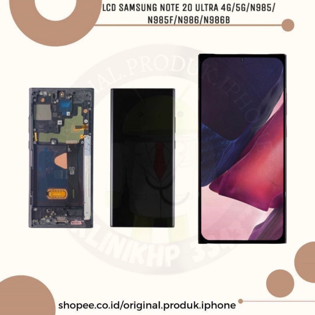 Jual LCD TOUCHSCREEN SAM NOTE 20 ULTRA 4G/5G/N985/N985F/N986/N986B (FINGERPRINT) FULLSET FRAME ...