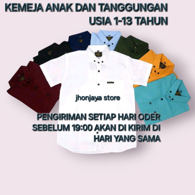 Jual Kemeja Anak Dan Tanggungan 1-13 tahun Kain Lembut Dan Nyaman ...