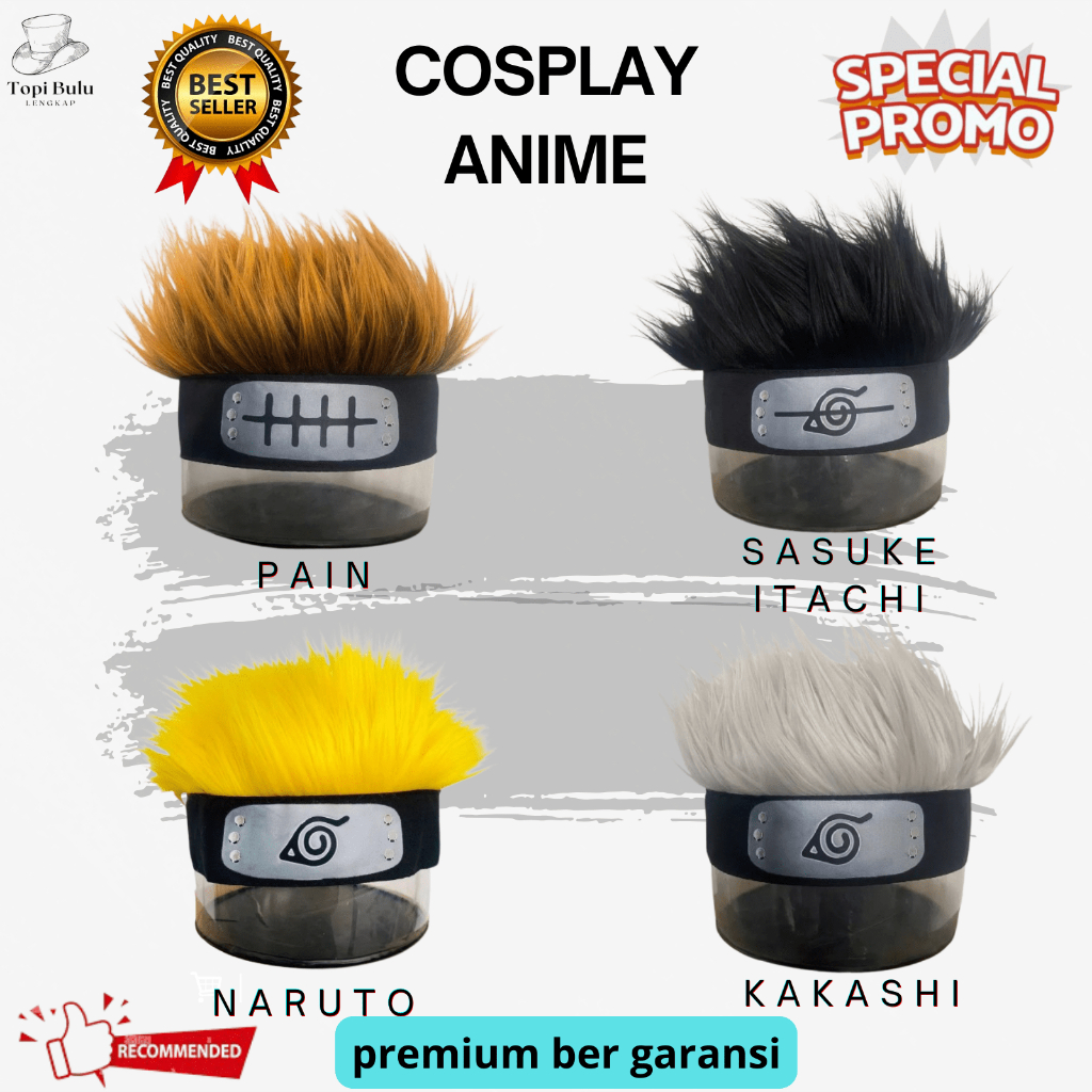 Jual kakashi cosplay premium kakashi costume / wig naruto rambut palsu ...