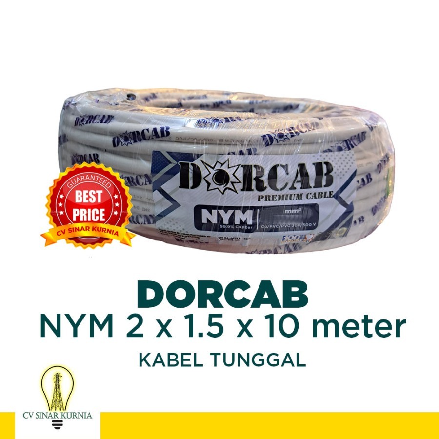 Jual Kabel Listrik DORCAB NYM 2x1.5 2x1,5 2 x 1.5 2 x 1,5 roll @10 ...
