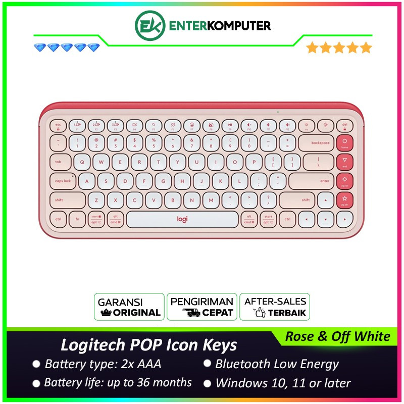 Jual Logitech POP Icon Keys Compact Wireless Keyboard with Bold Design ...