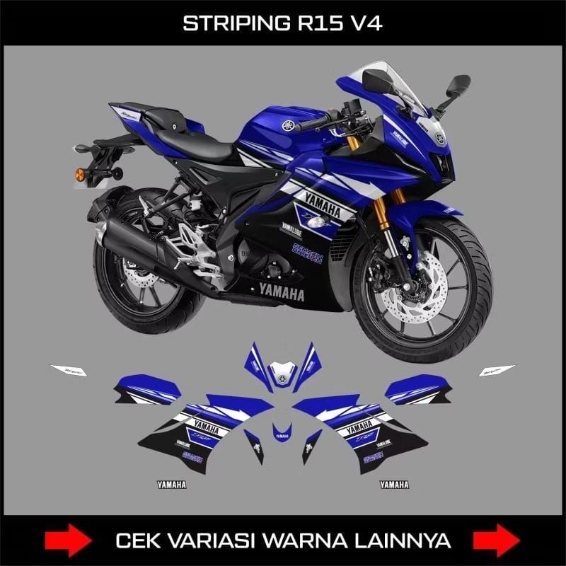 Jual Stiker Striping Yamaha Yzf R15 V4 Connected / Sticker Decal Motor ...