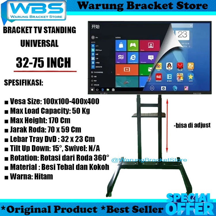 Jual Bracket standing /Bracket standing tv /bracket stand tv 75 70 65 ...