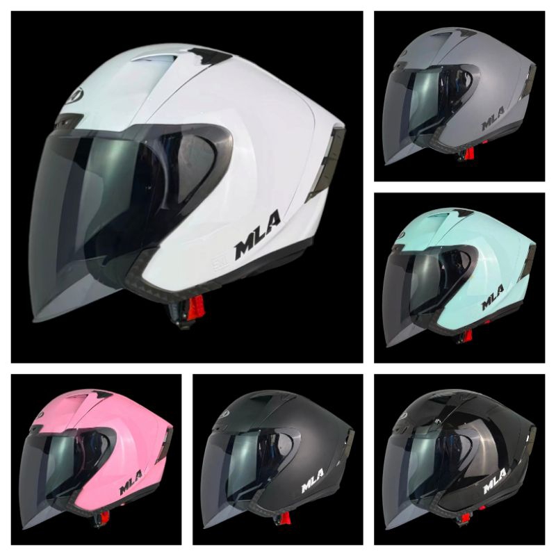 Jual helm mla zenit original half face singgle visor standard sni ...