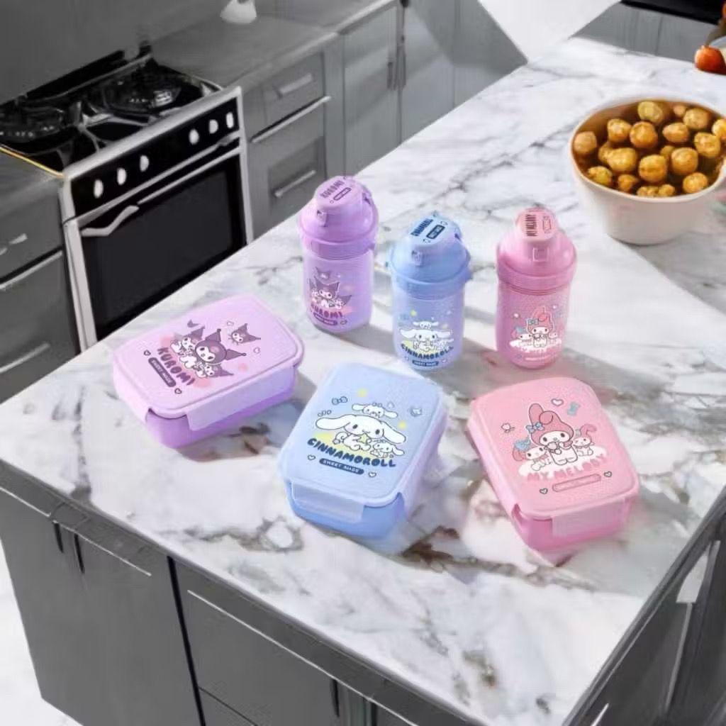 Jual Set Tempat Makan + Botol Minum / Set Tempat Makan Anak/ Tempat Makan dan Botol Anak SANRIO ...