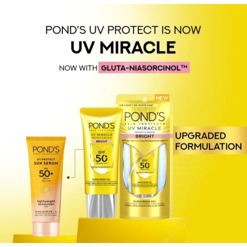 Jual Ponds UV Miracle Sun Screen Serum SPF 50 - 25g | Shopee Indonesia