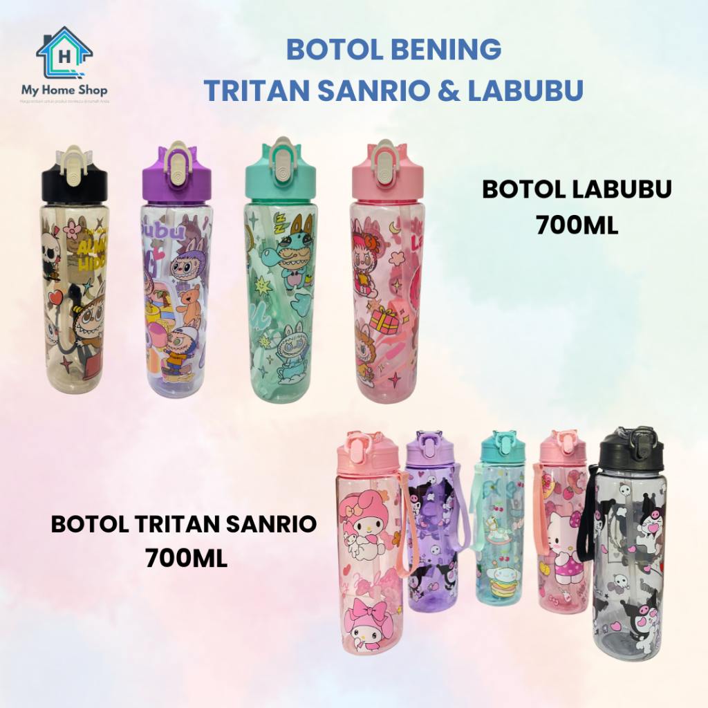 Jual Botol Minum Labubu 700 800 ml Botol Minum Tritan Gradasi 800 ml ...