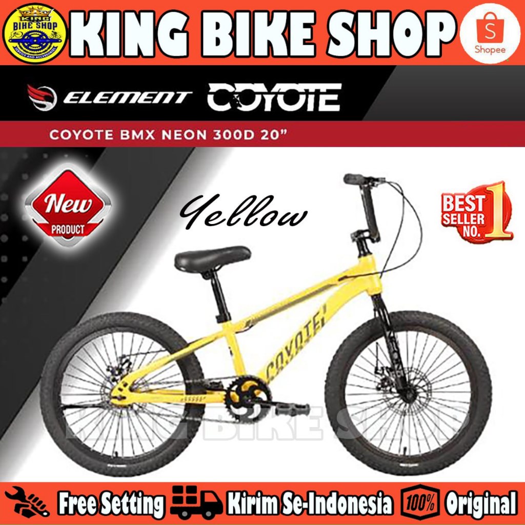 Jual Sepeda Anak BMX ELEMENT COYOTE NEON 300D Disk Brake/ Rem Cakram Ukuran 20 inch | Shopee ...