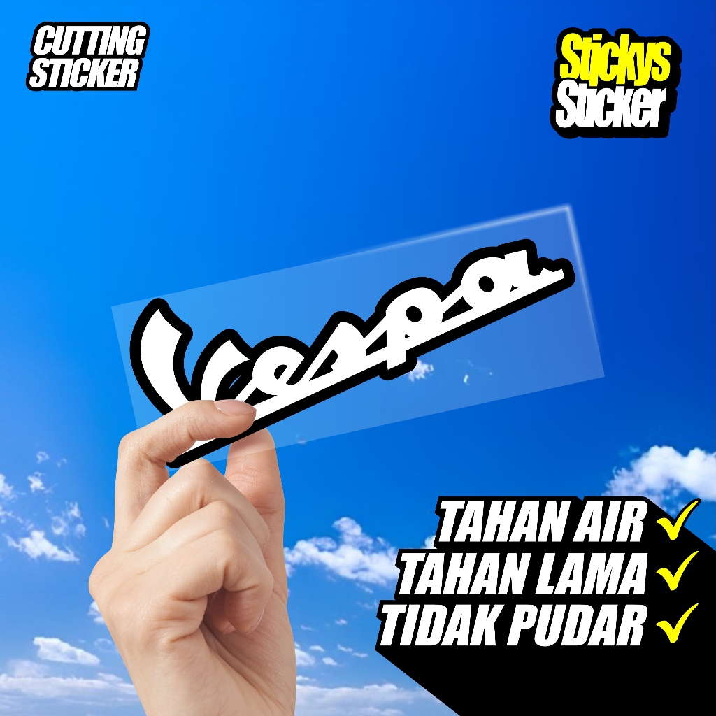Jual Sticker logo Vespa cutting sticker vespa 5 pilihan warna dan ...