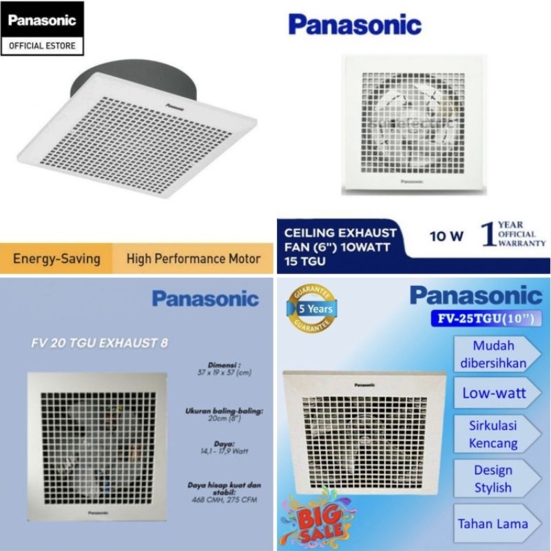 Jual Exhaust Fan Loteng Panasonic 6 Inchi, 8 Inchi Dan 10 Inchi FV ...