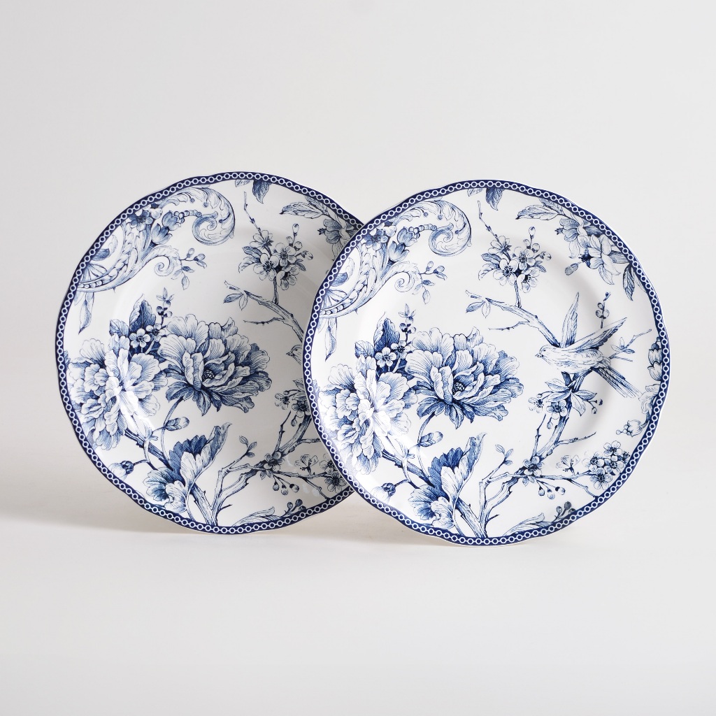 Jual SANGO Piring Salad Bulat Adelaide Blue (Isi 2) | Shopee Indonesia
