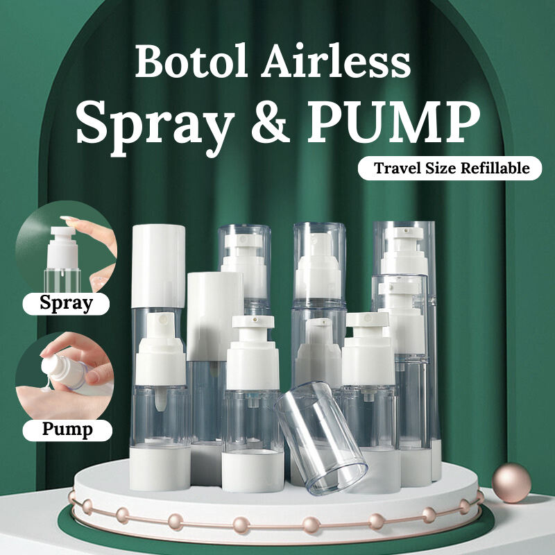 Jual Botol Airless Pump Lotion Spray Serum /15ML/50ML/100ML Travel Size ...