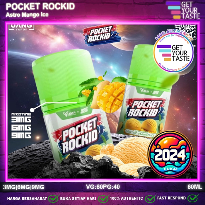 Jual Liquid Pocket Rockid Astro Mango Ice 60ML Freebase by Tigac x VSP | Shopee Indonesia